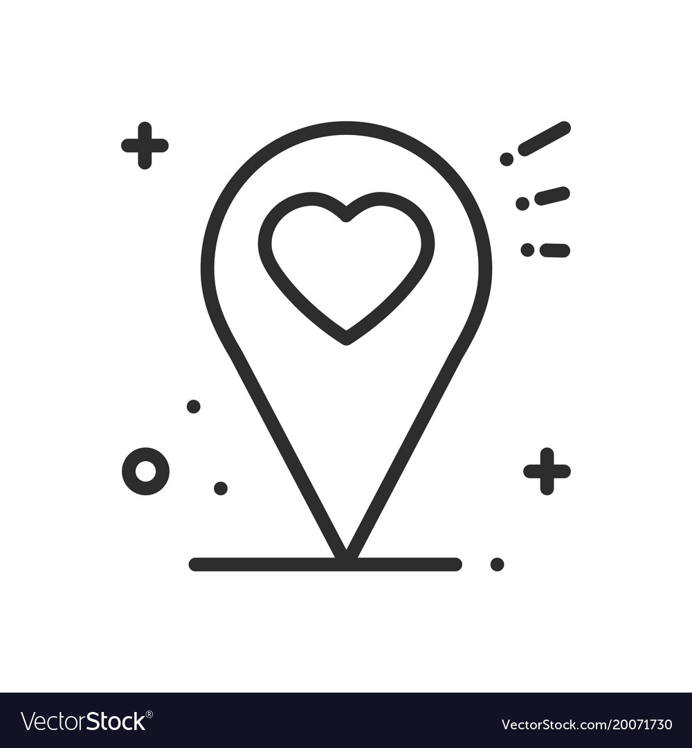 Location line icon map pin pointer sign Royalty Free Vector