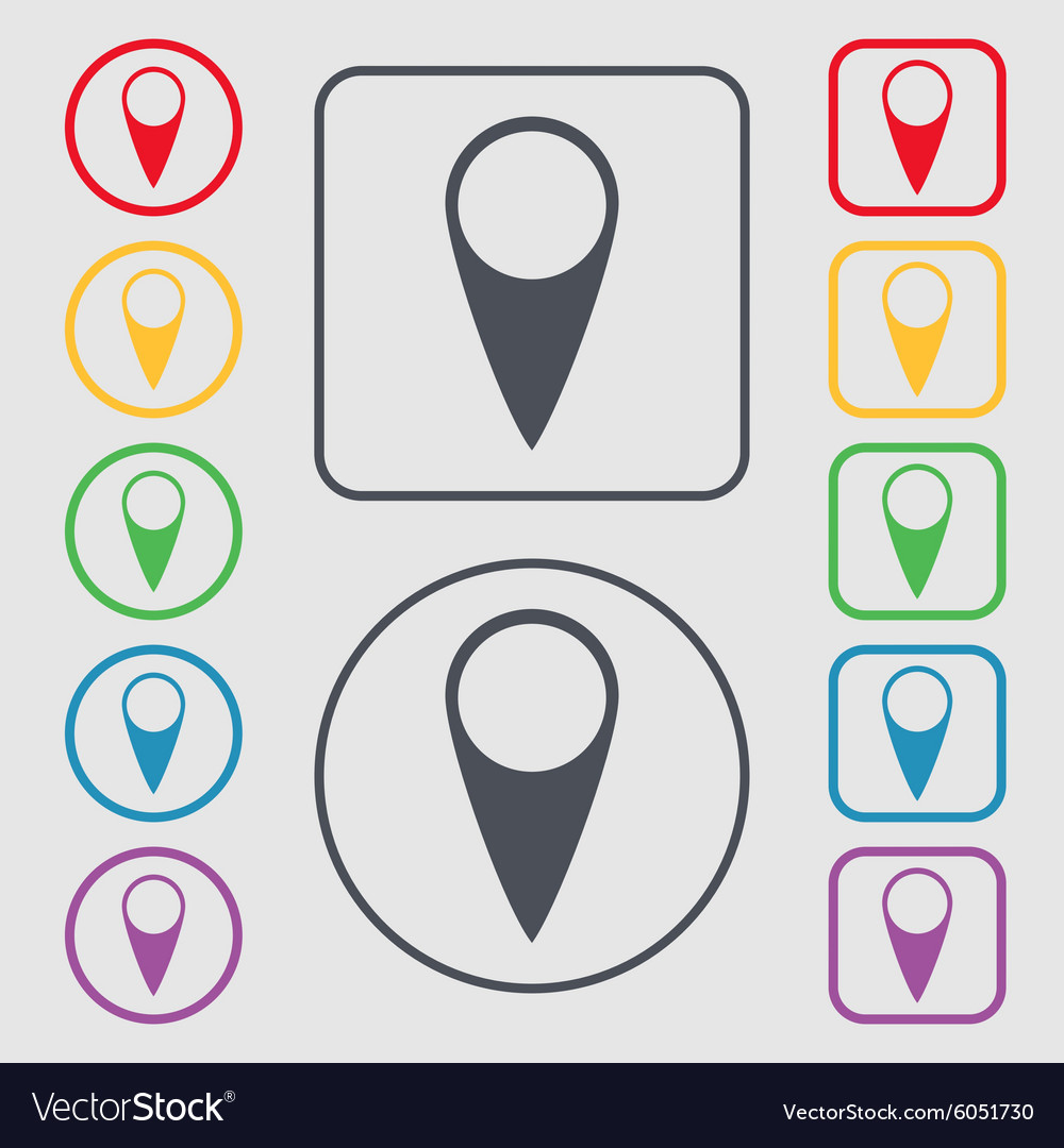 Map pointer icon gps location symbol symbols Vector Image