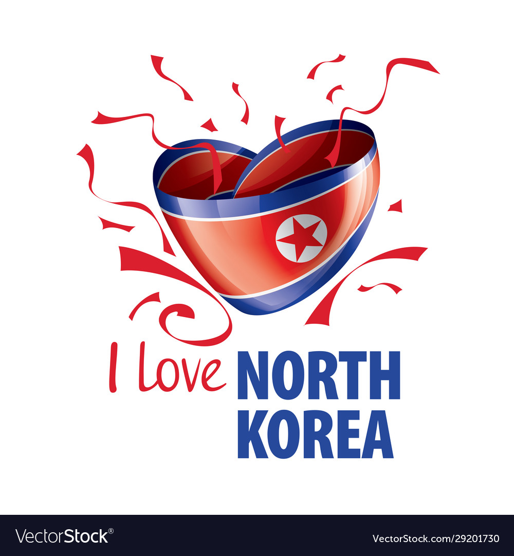 National flag north korea in shape Royalty Free Vector Image