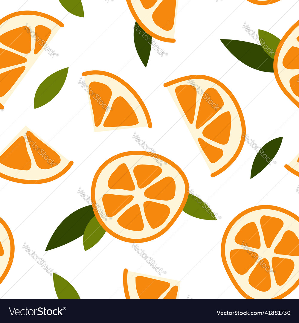 Seamless pattern with juicy mandarin tangerine Vector Image Seamless pattern with juicy mandarin tangerine Vector Image
