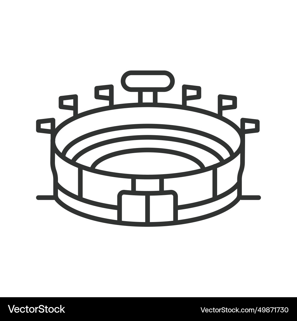 Stadium icon line design arena building Royalty Free Vector