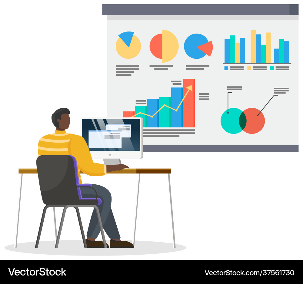 Successful business project presentation company Vector Image