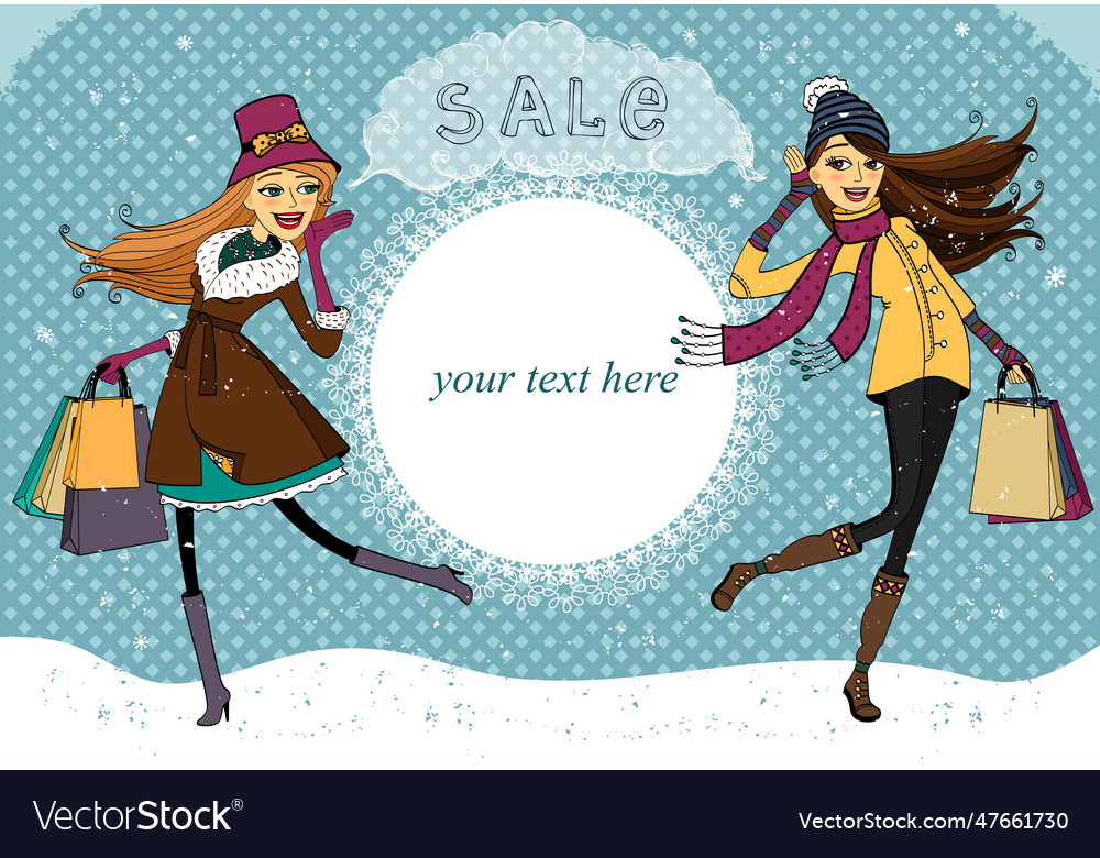 Winter holiday shopping promo Royalty Free Vector Image