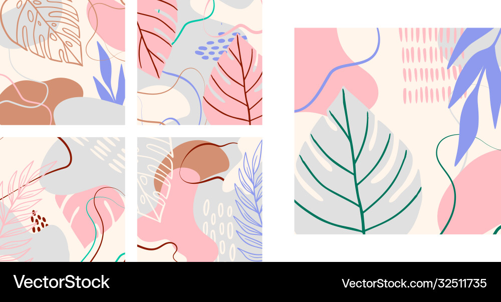 Abstract tropical background with geometric shapes