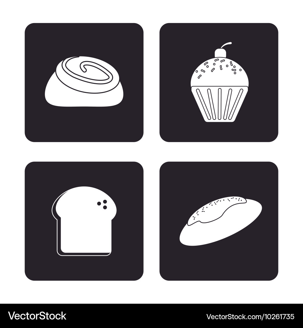 Bakery food icon set graphic Royalty Free Vector Image
