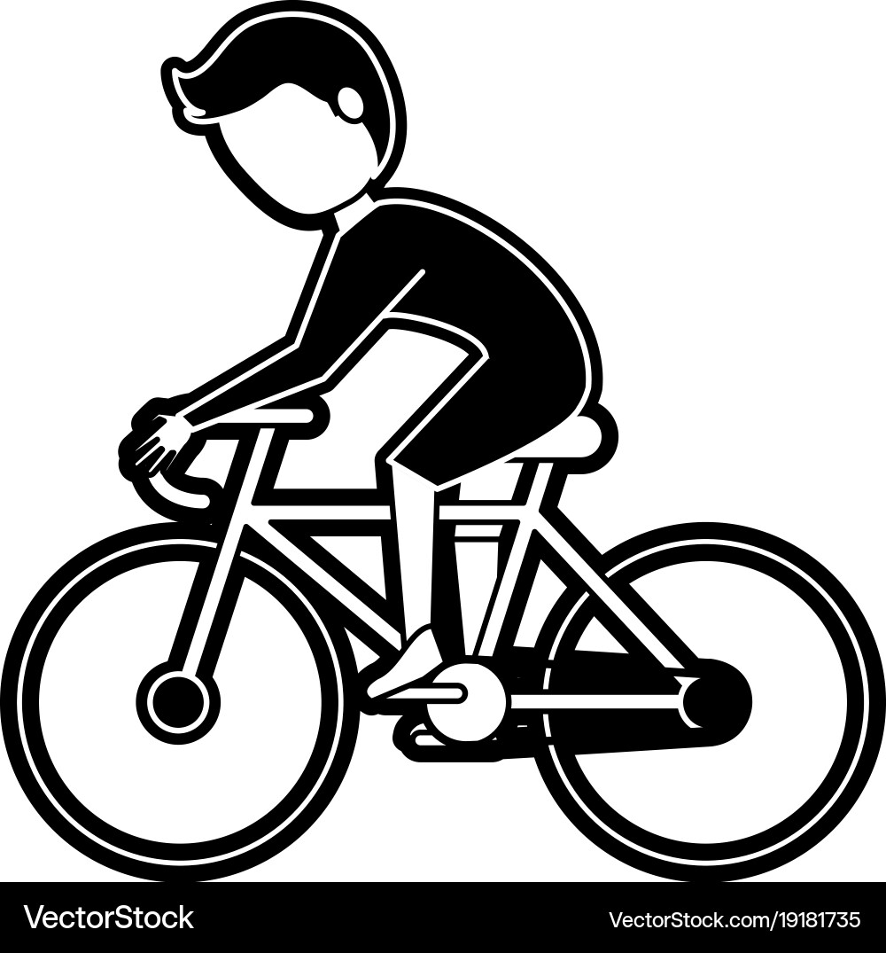 Cyclist on race bike Royalty Free Vector Image