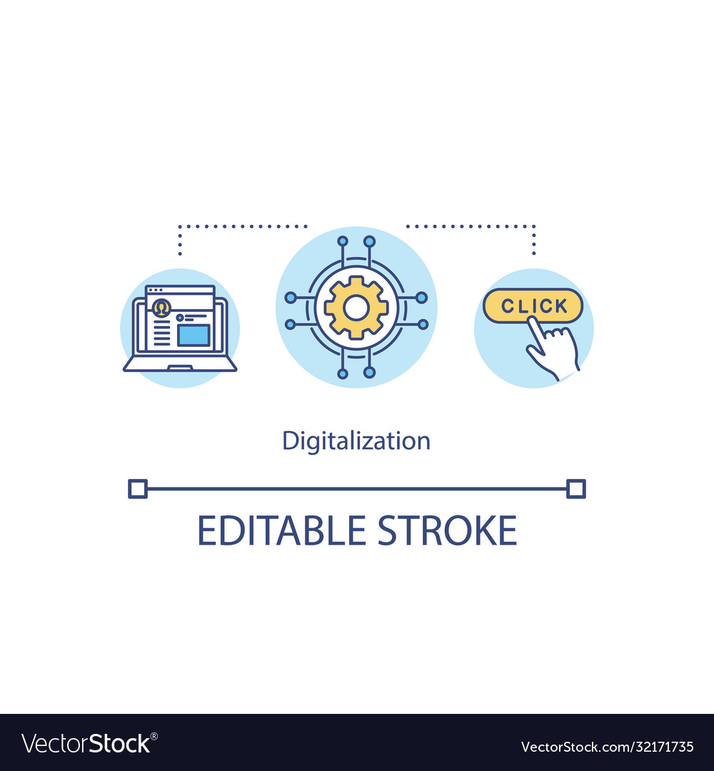 Digitalization concept icon Royalty Free Vector Image