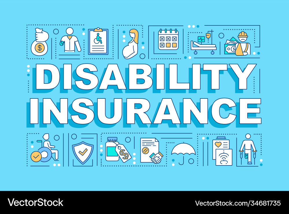 Disability insurance word concepts banner Vector Image