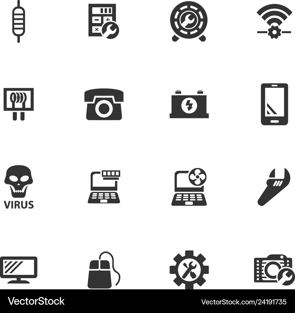 Electronic repair icons set Royalty Free Vector Image