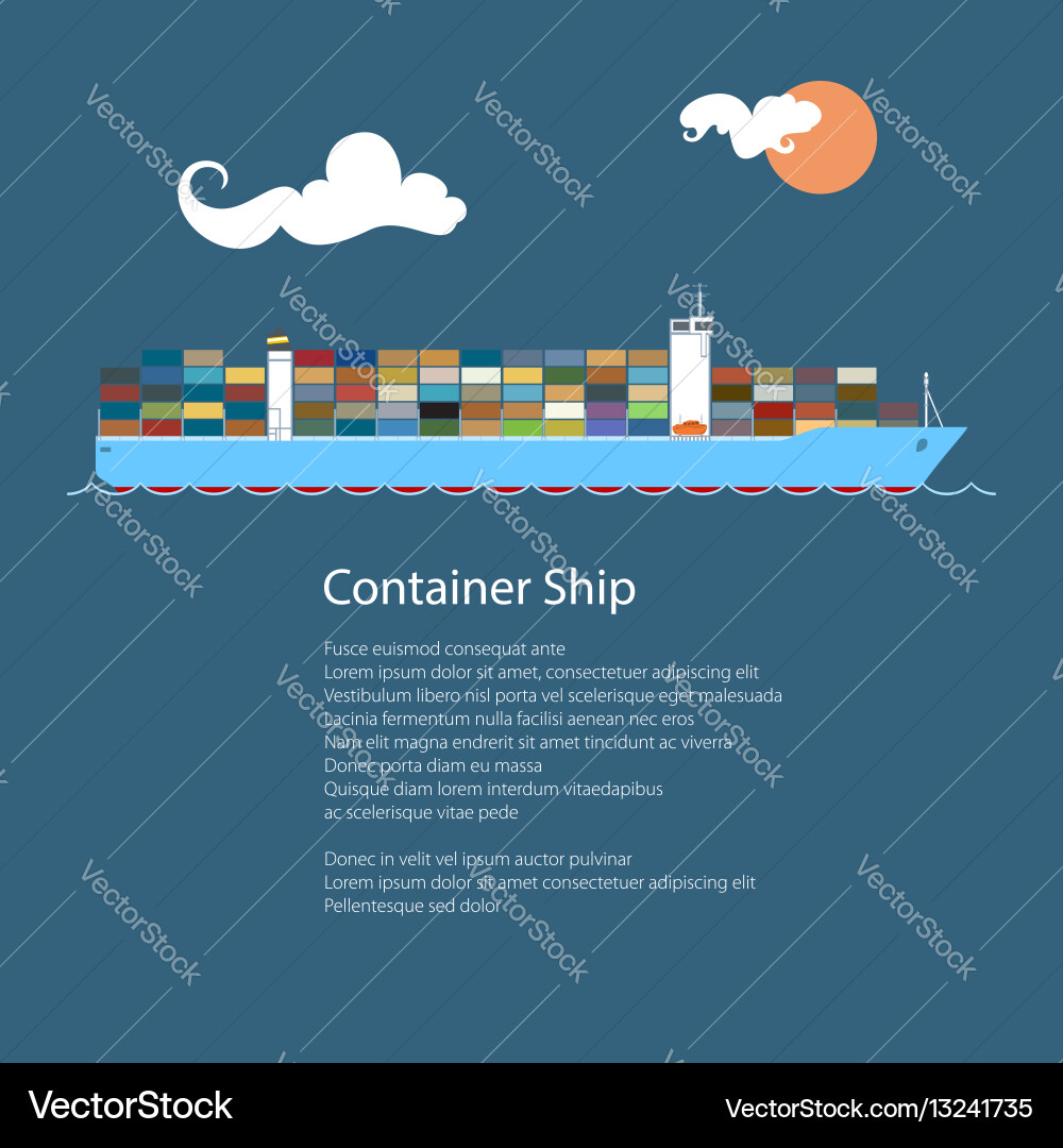 Industrial marine vessel and text Royalty Free Vector Image