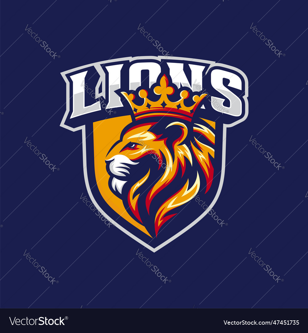 Lions mascot logo design for sport or e-sport Vector Image