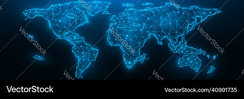 Polygonal map of the world globalization concept Vector Image