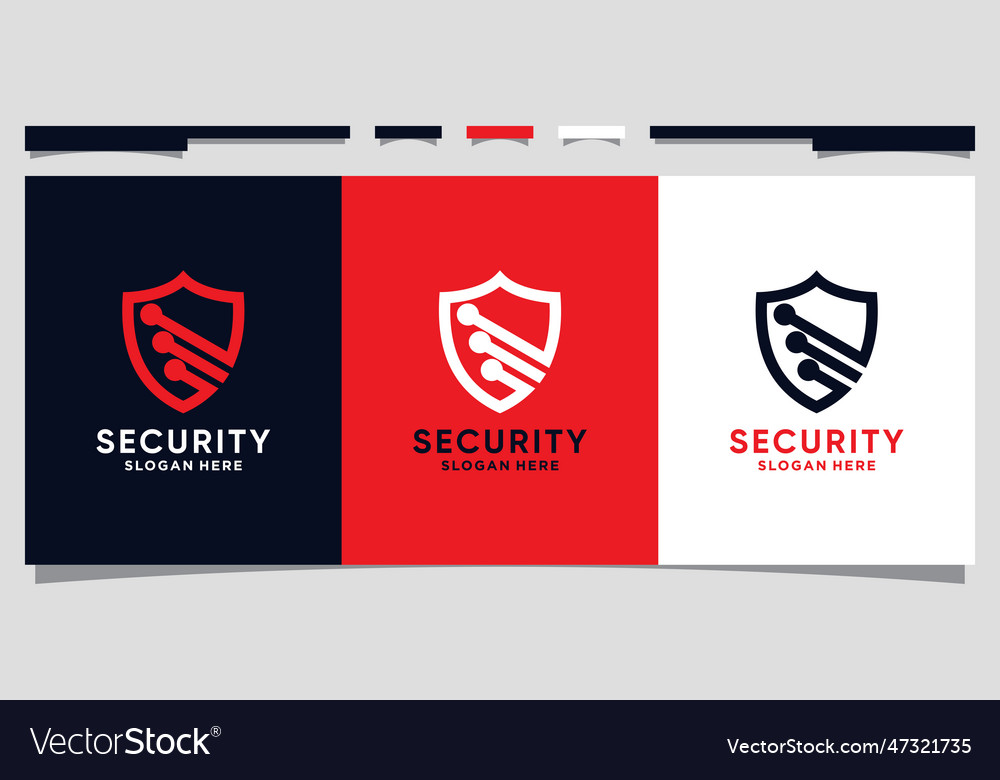 Shield logo design technology for data security Vector Image