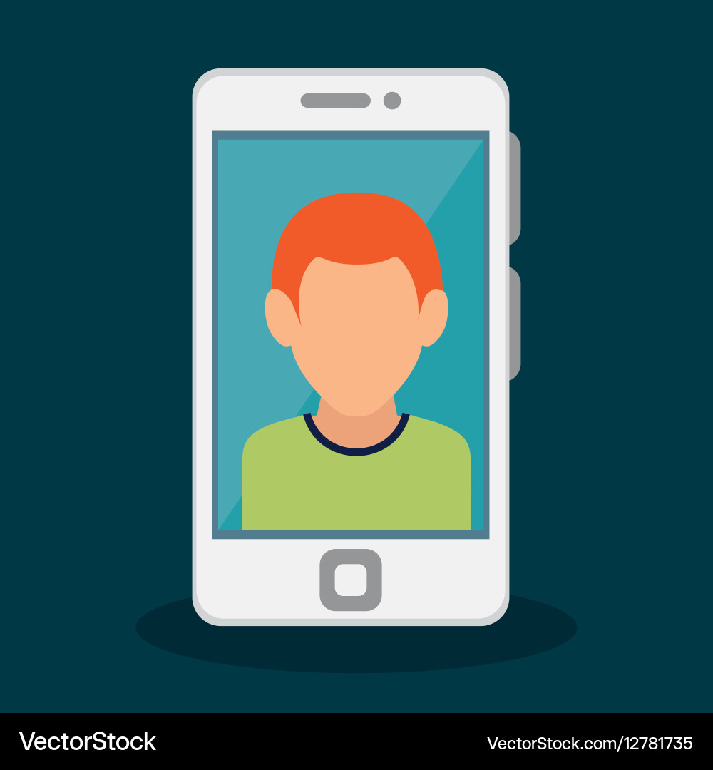 Smartphone with person icon Royalty Free Vector Image