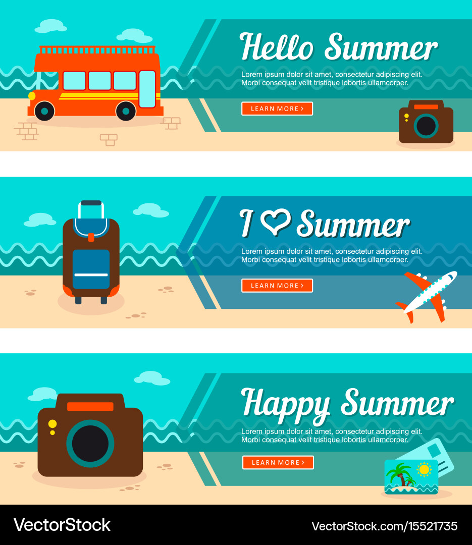 Travel and vacation banners Royalty Free Vector Image