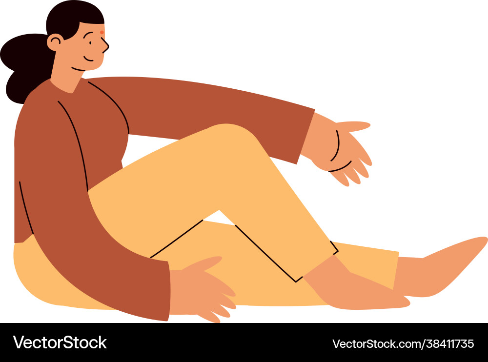 Woman avatar sitting Royalty Free Vector Image