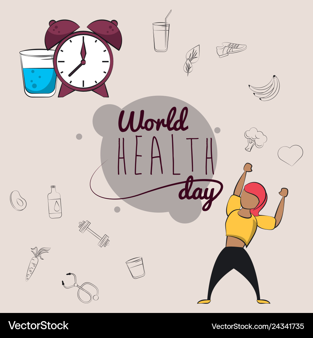 World healthy day card Royalty Free Vector Image