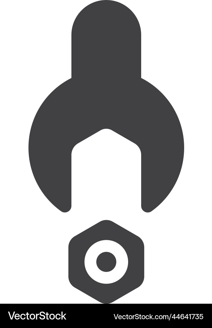 Wrench with nut in minimal style Royalty Free Vector Image