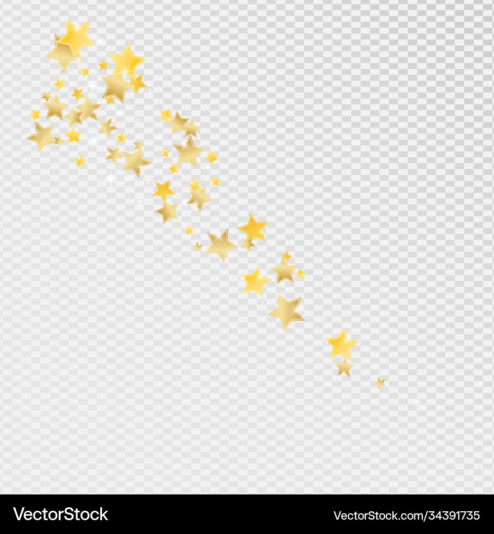 Yellow festive stars transparent Royalty Free Vector Image