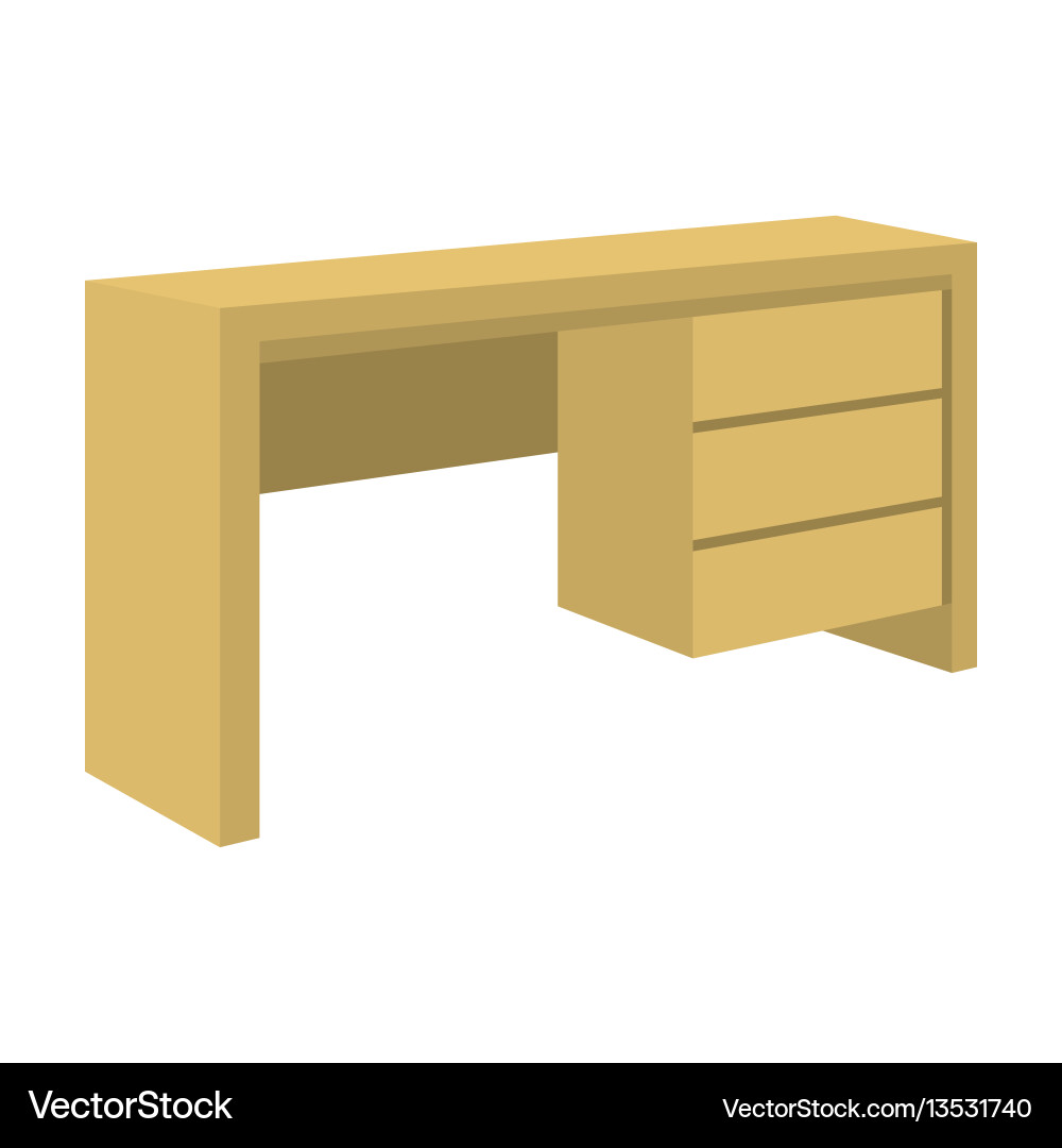 A mall table for writingwooden table on legs Vector Image