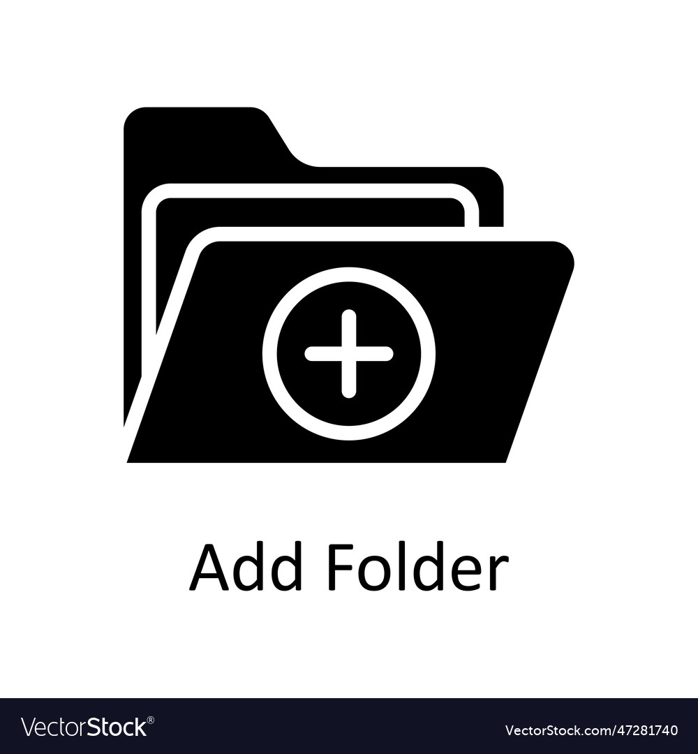 Add folder solid icon design Royalty Free Vector Image
