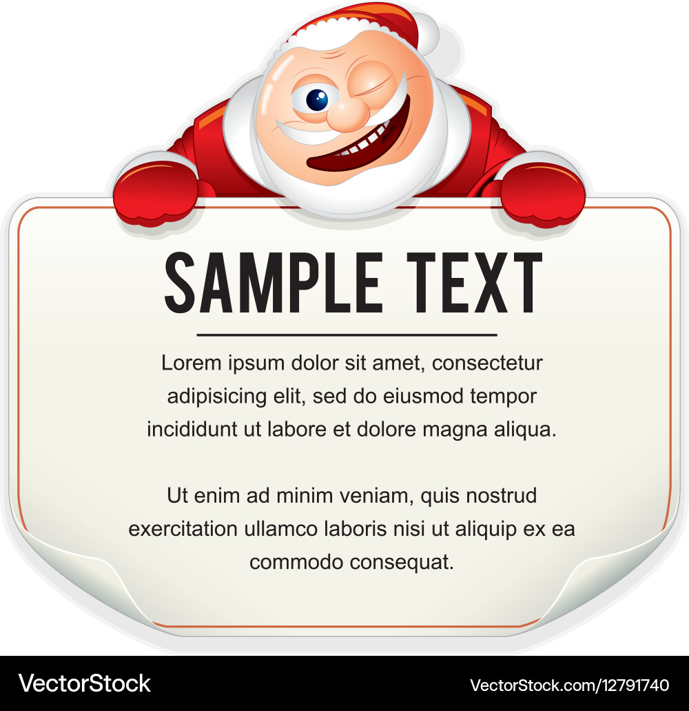 Christmas Santa Sign Royalty Free Vector Image