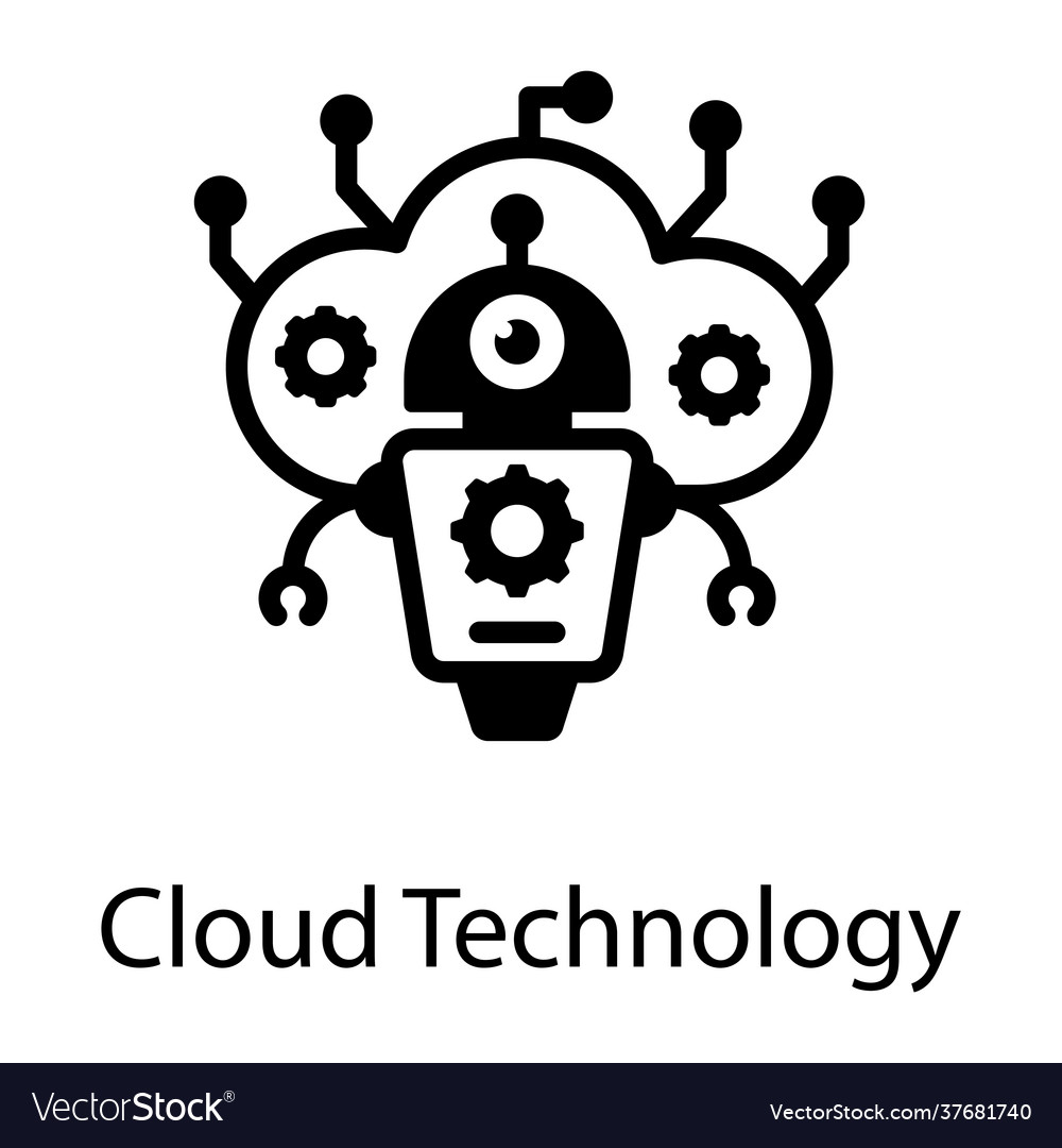 Cloud robot Royalty Free Vector Image - VectorStock