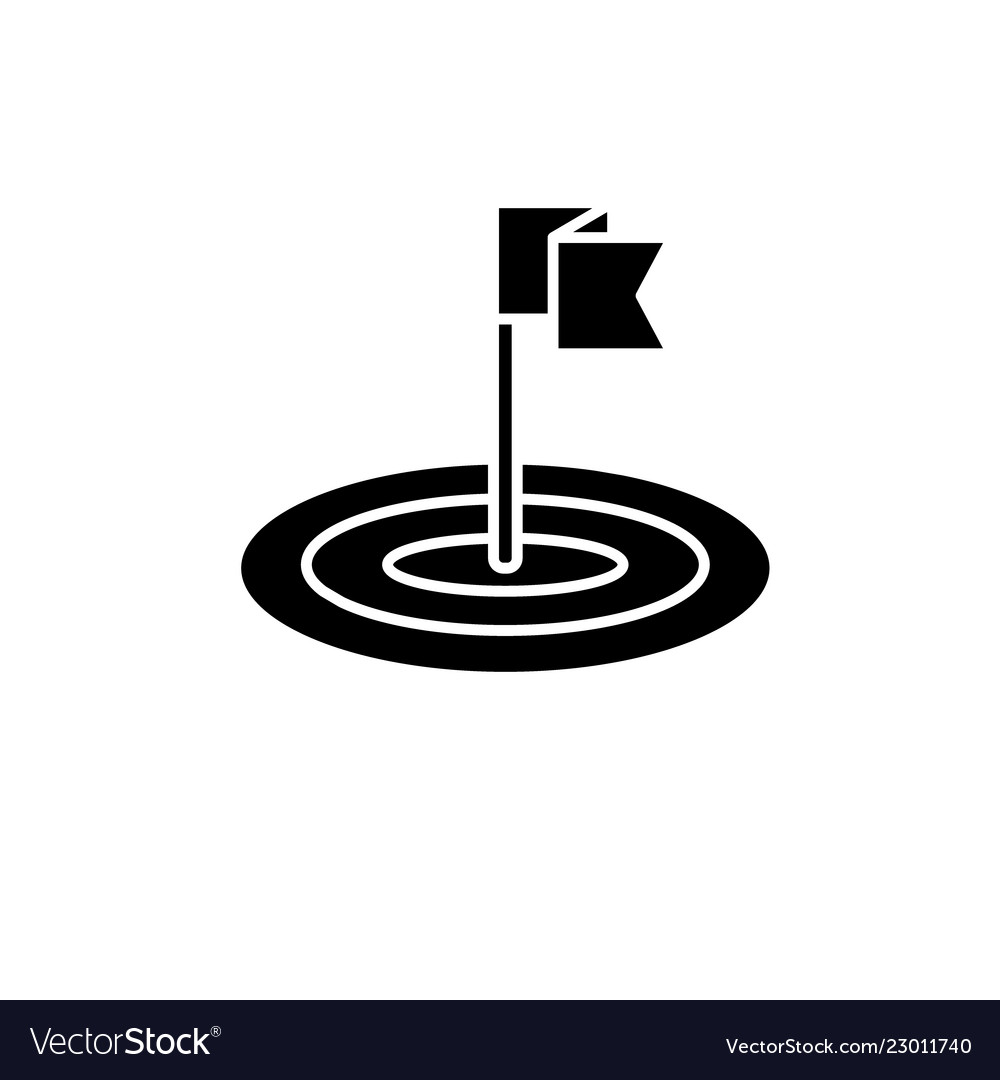 Goals black icon sign on isolated Royalty Free Vector Image