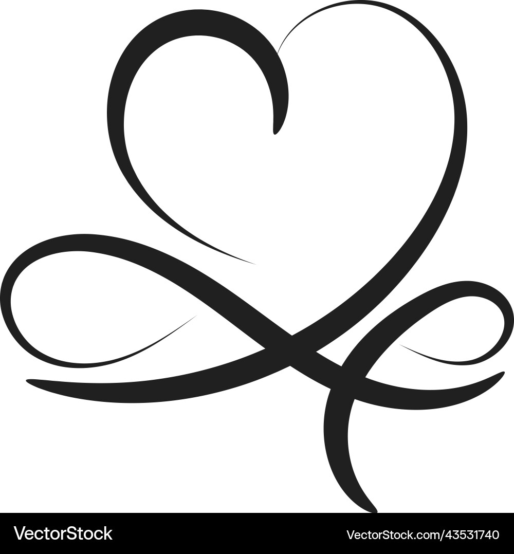 Hand drawn heart decorative design for print Vector Image