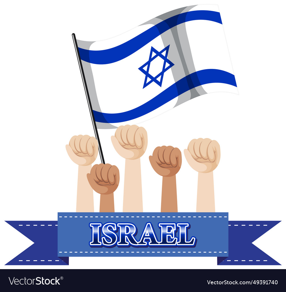 Hand holding israel flag for peace sign Royalty Free Vector