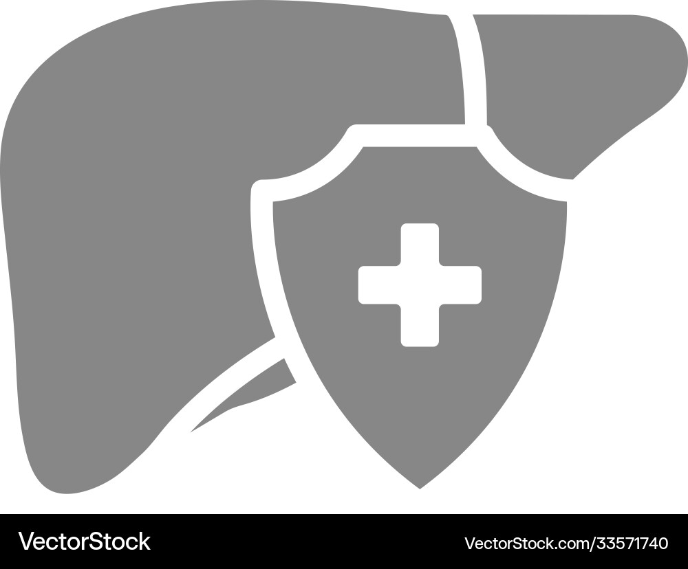 Healthy protected liver gray icon first aid Vector Image