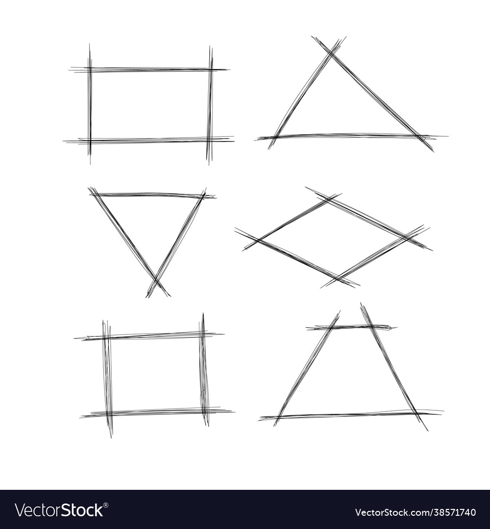 Highlight rectangle and triangle scribble frame Vector Image