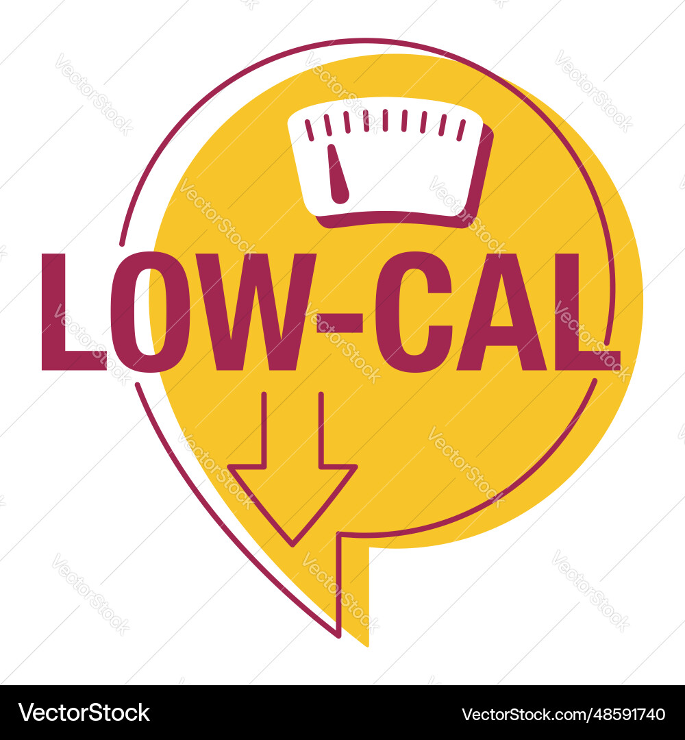 Low-cal flat icon for healthy nutrition Royalty Free Vector