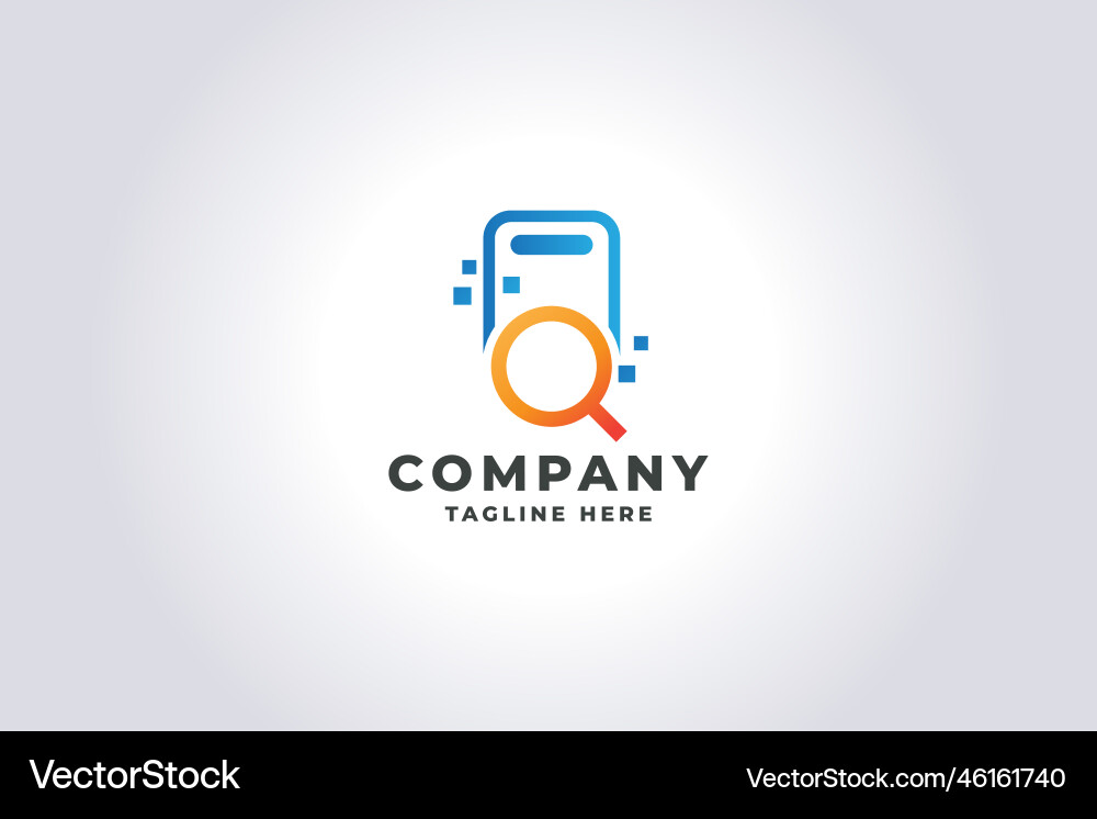 Mobile find logo pro template Royalty Free Vector Image
