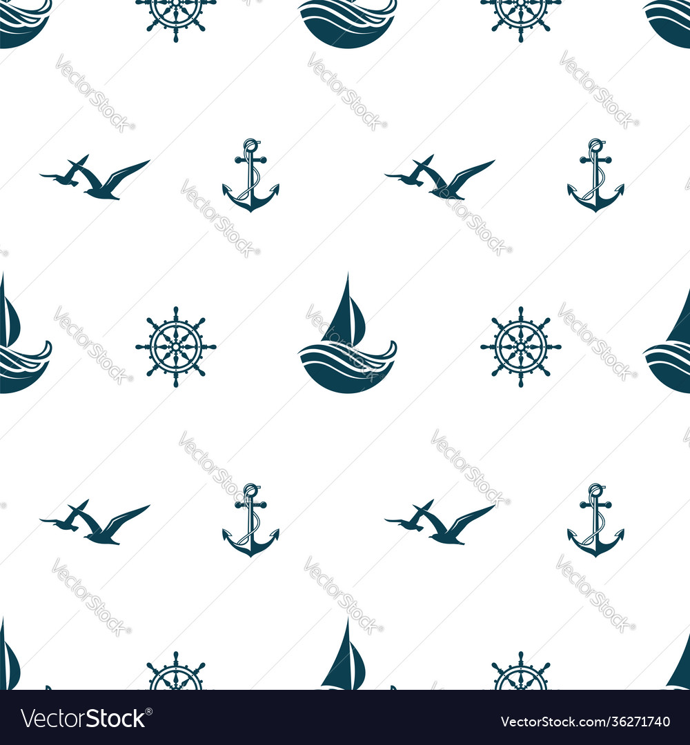 Nautical seamless pattern Royalty Free Vector Image