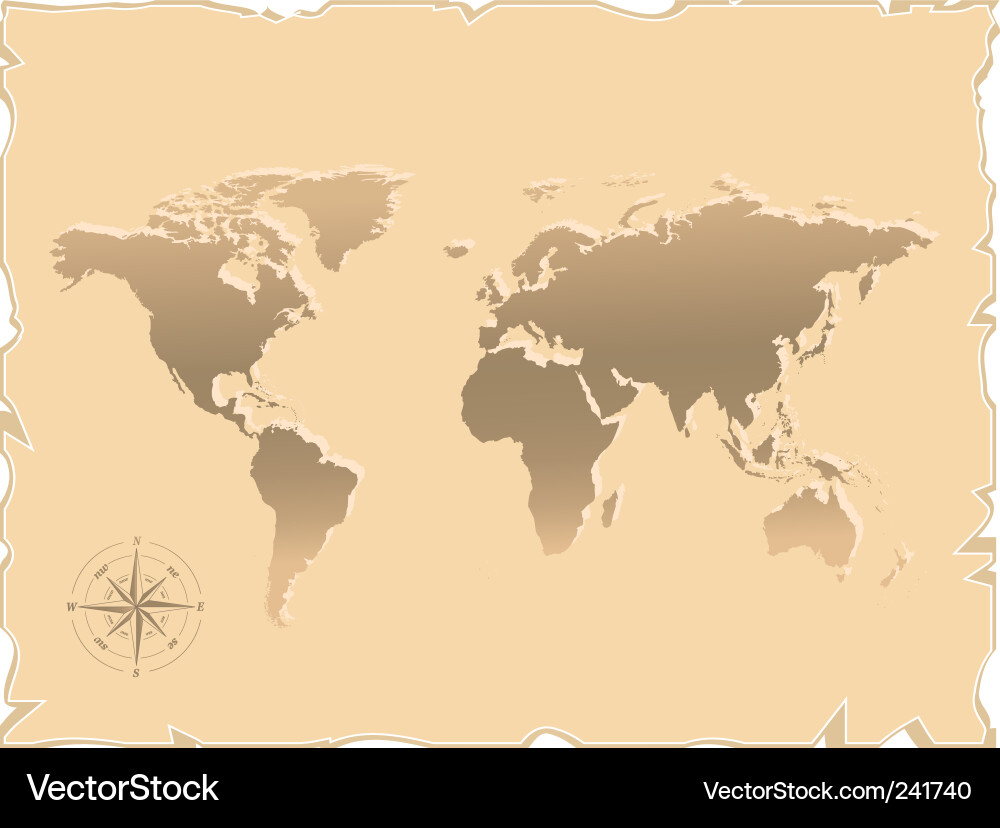 Old map of the world Royalty Free Vector Image