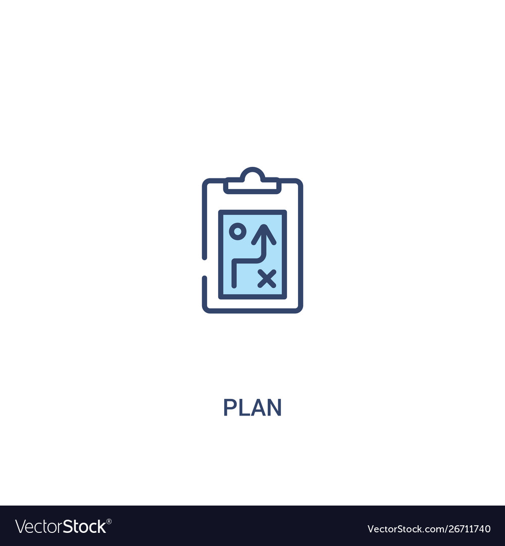 Plan concept 2 colored icon simple line element Vector Image