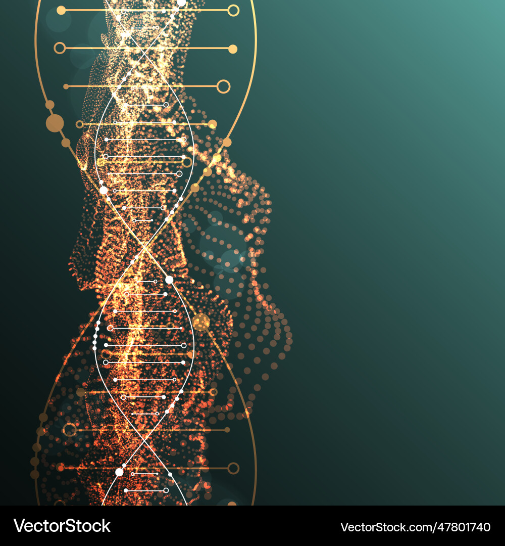 Science template abstract background with a dna Vector Image