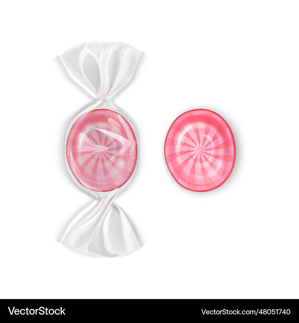 Set of sweets on white background hard candy Vector Image