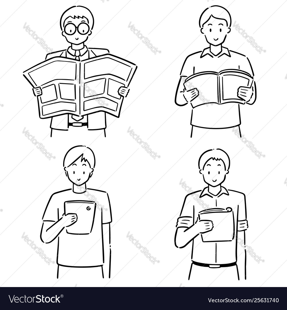 Set reader Royalty Free Vector Image - VectorStock