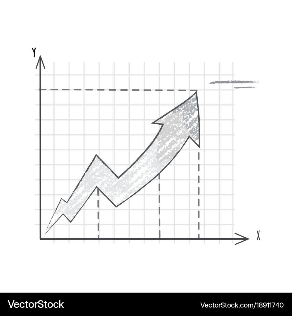 Sketch of growing graphic Royalty Free Vector Image