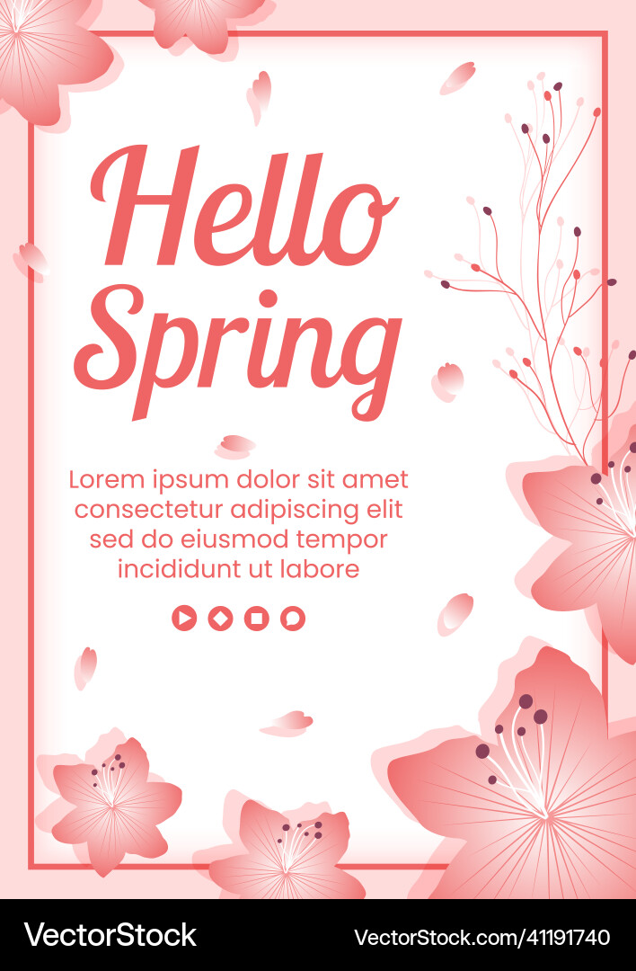 Spring with blossom sakura flowers flyer template Vector Image