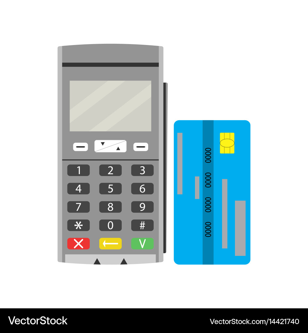 Terminal and credit card Royalty Free Vector Image