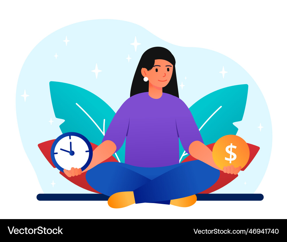 Time and money balance Royalty Free Vector Image