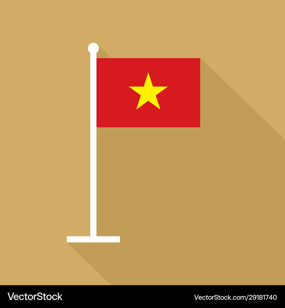 Vietnam national flag flat icon Royalty Free Vector Image