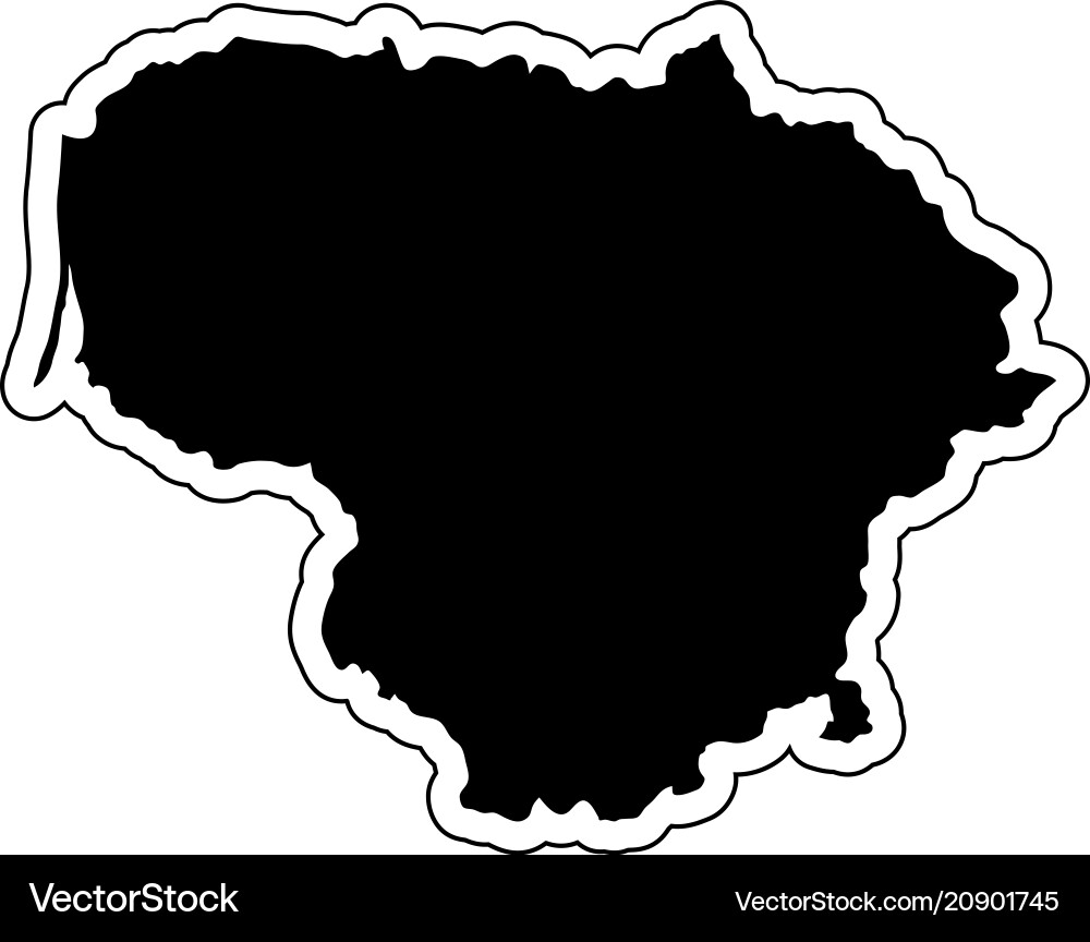 Black silhouette country lithuania Royalty Free Vector Image