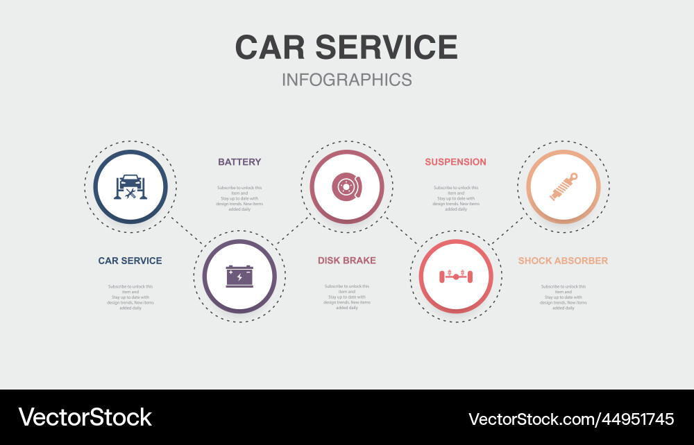 Car service battery disk brake suspension Vector Image