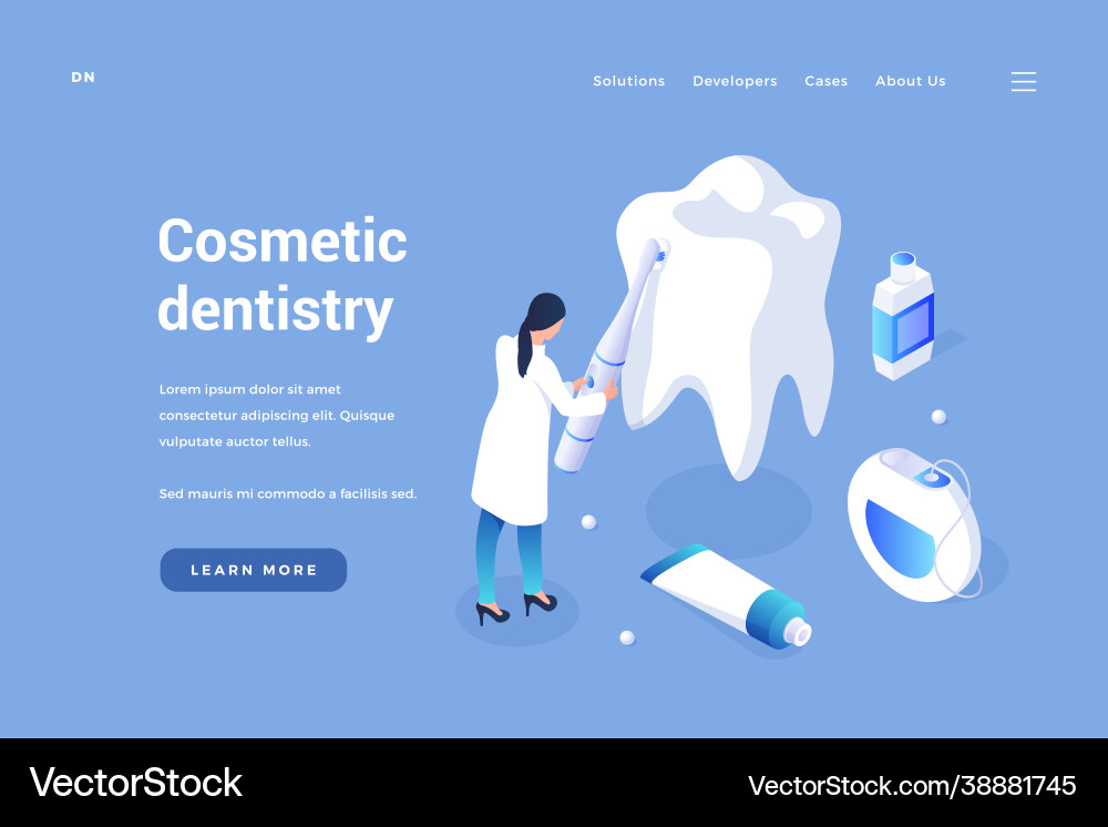 Cosmetic curative dentistry teeth whitening Vector Image