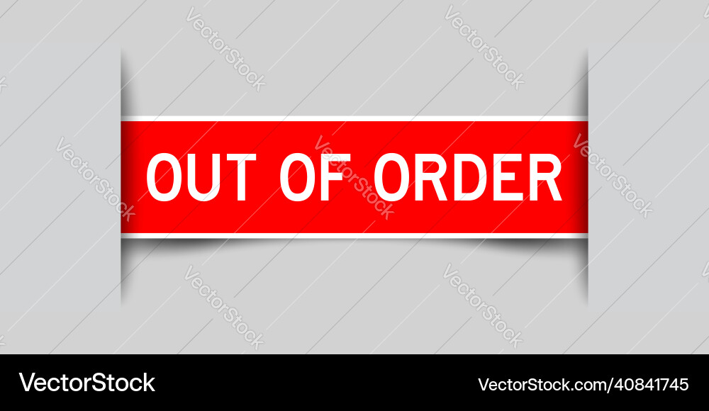 Inserted red color label sticker with word out Vector Image
