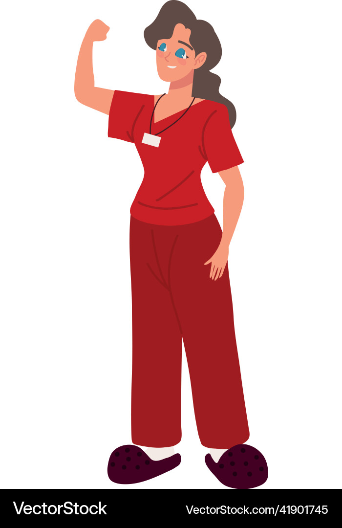 Nurse woman strong Royalty Free Vector Image - VectorStock
